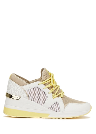 Michael Kors Kadın Beyaz Doku Detaylı Logolu Sneaker 0 US