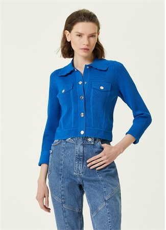 Sandro Kadın Mavi Klasik Yaka Dokulu Kazak 2 Us Sandro Kadın Mavi Klasik Yaka Dokulu Kazak 2 Us