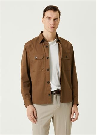 Zegna Erkek Kahverengi Gömlek L IT