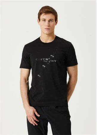 Givenchy Erkek Siyah Logo Baskılı T-shirt S EU