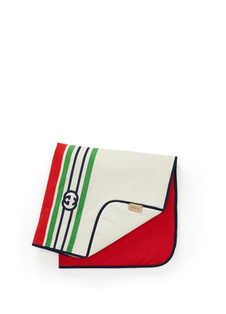 Gucci Bebek Colorblocked Logolu Battaniyesi Kırmızı EU