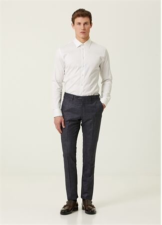 Rota Erkek Mavi Ekose Desenli Pantolon 48 IT