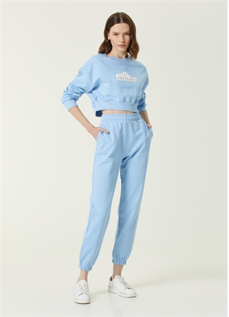 Fifty Pieces Kadın Boyfriend Mavi Logolu Jogger Eşofman L EU