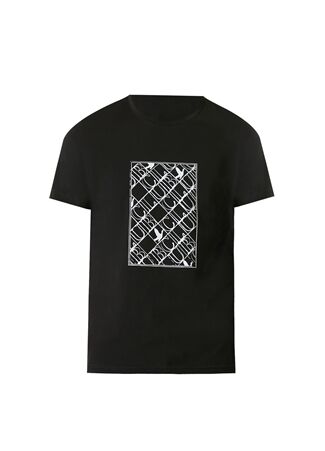 Beymen Club Erkek Siyah Panel Logo Baskılı T-shirt S
