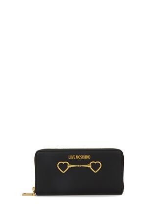 Love Moschino Kadın Siyah Logo Detaylı Cüzdan EU