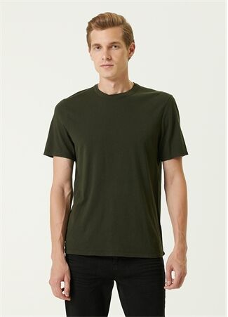 American Vintage Erkek Haki Bisiklet Yaka T-shirt S EU