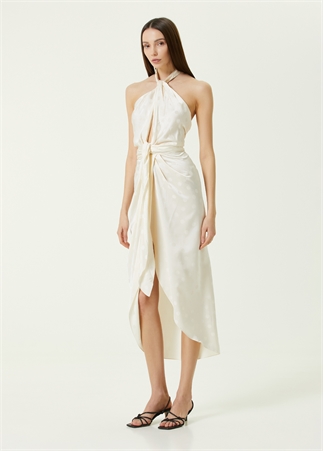 Johanna Ortiz Kadın Ekru Halter Yaka Puantiyeli Midi Kokteyl Elbise Bej 6 US Johanna Ortiz Kadın Ekru Halter Yaka Puantiyeli Midi Kokteyl Elbise Bej 6 US