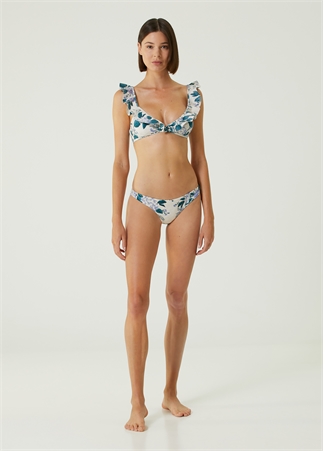 Zimmermann Kadın Mavi Çiçekli Fırfırlı Bikini Takımı Mor Us Zimmermann Kadın Mavi Çiçekli Fırfırlı Bikini Takımı Mor Us