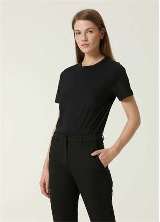 Beymen Club Kadın Siyah Bisiklet Yaka Basic T-shirt XS