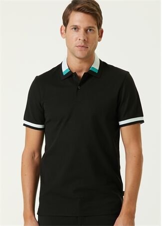 Boss Erkek Siyah Polo Yaka T-shirt M EU