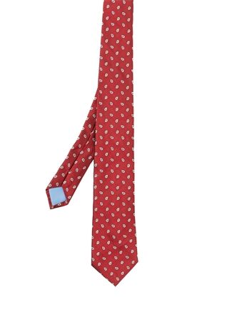 Tino Cosma Erkek Kırmızı Şal Desenli İpek Kravat EU
