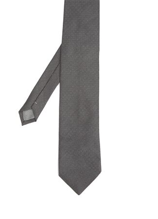 Beymen Club Erkek Gri Mikro Desenli İpek Kravat EU