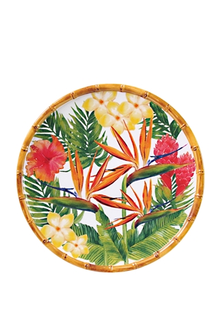 Les Jardins de Comptesse Exotic Karışık Desenli Melamin Tabak Çok Renkli Les Jardins de Comptesse Exotic Karışık Desenli Melamin Tabak Çok Renkli