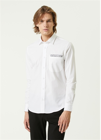 Beymen Club Erkek Slim Fit Beyaz Slogan Detaylı Poplin Gömlek S Beymen Club Erkek Slim Fit Beyaz Slogan Detaylı Poplin Gömlek S