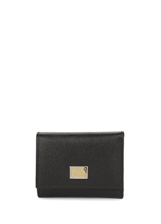 Dolce&Gabbana Kadın Dauphine Siyah Logolu Deri Cüzdan EU