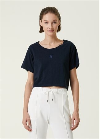 Bassigue Kadın Lacivert Cropped T-shirt S EU