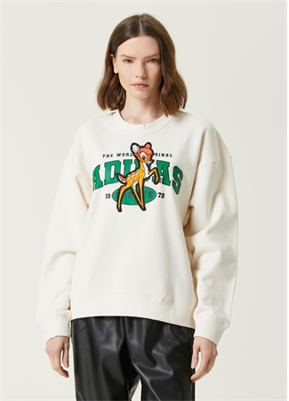 adidas Kadın Beyaz Bambi Baskılı Organik Pamuk Sweatshirt Bej 34 EU adidas Kadın Beyaz Bambi Baskılı Organik Pamuk Sweatshirt Bej 34 EU