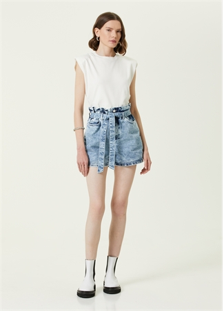 Allsaints Kadın Palmer Paperbag Mavi Yüksek Bel Jean Şort 25 Uk Allsaints Kadın Palmer Paperbag Mavi Yüksek Bel Jean Şort 25 Uk