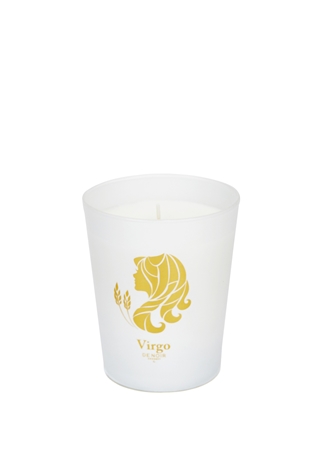 De Noir Concept Beyaz Başak Burcu Desenli Mum