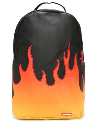 Sprayground Erkek Siyah Ateş Baskılı Sırt Çantası EU
