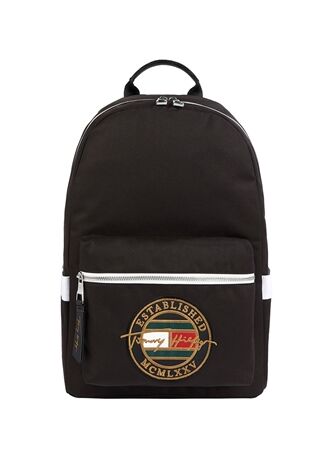 Tommy Hilfiger Erkek Siyah Logolu Sırt Çantası EU
