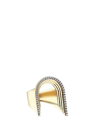 Her Story Kadın Taş Detaylı Altın Rengi Yüzük EU