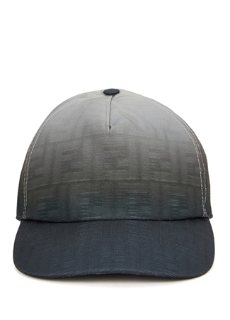 Fendi Erkek Gri Siyah Degrade Logolu Şapka EU