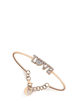 Mevaris Kadın Rose Gold Love Yazı Formlu Altın Rengi Bileklik Pembe EU Mevaris Kadın Rose Gold Love Yazı Formlu Altın Rengi Bileklik Pembe EU