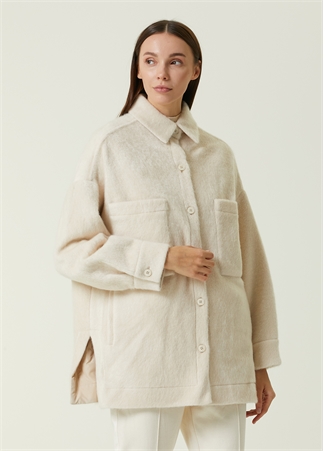 Forte Couture Kadın Ekru İngiliz Yaka Yazı İşlemeli Dokulu Ceket Bej 38 IT Forte Couture Kadın Ekru İngiliz Yaka Yazı İşlemeli Dokulu Ceket Bej 38 IT
