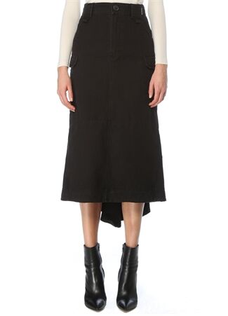 Balenciaga Kadın Siyah Asimetrik Midi Jean Etek 34 FR