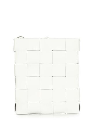 Bottega Veneta Kadın Beyaz Örgü Dokulu Deri Omuz Çantası Eu