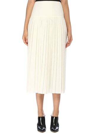 The Row Kadın Ekru Yüksek Bel Pilili Midi Etek Bej 4 US