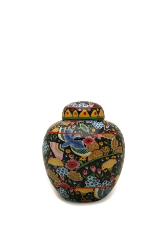 La Doublej Big Tea Siyah Kapaklı Porselen Vazo Çok Renkli