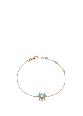 Collection-Selda Jewellery Kadın Beyaz Pırlantalı Altın Rengi Bileklik EU