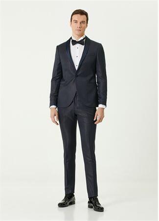 Palzileri Lab Erkek Lacivert Dokulu Yün Takım Elbise 46 IT