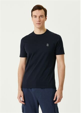 Brunello Cucinelli Erkek Lacivert Bisiklet Yaka T-shirt 48 IT Brunello Cucinelli Erkek Lacivert Bisiklet Yaka T-shirt 48 IT