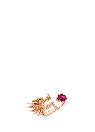 Collection-selda Jewellery Kadın Taşlı Dragon Detaylı Altın Rengi Yüzük Eu