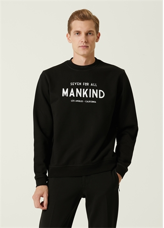 7 For All Mankind Erkek Siyah Yazı Baskılı Sweatshirt S EU 7 For All Mankind Erkek Siyah Yazı Baskılı Sweatshirt S EU