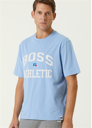 Boss Erkek Mavi Logo Baskılı Basic T-shirt S EU Boss Erkek Mavi Logo Baskılı Basic T-shirt S EU