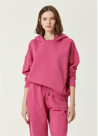 Qollanchi Kadın Pembe Kapüşonlu Sweatshirt S EU