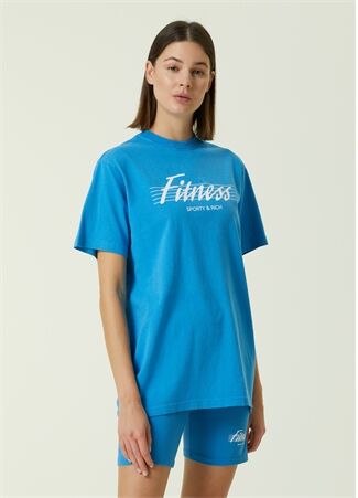 Sporty & Rich Kadın Mavi Logolu T-shirt S EU