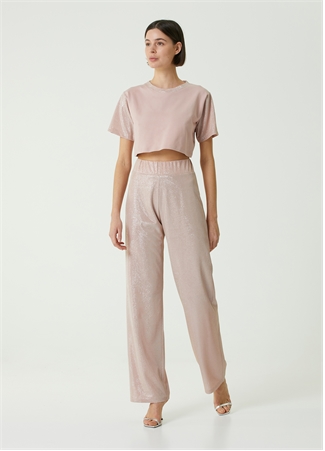 Maison Kairos Kadın Altın Rengi Parlak Dokulu Pantolon Pembe 38 EU Maison Kairos Kadın Altın Rengi Parlak Dokulu Pantolon Pembe 38 EU