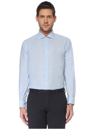 Pal Zileri Erkek Mavi İtalyan Yaka Gömlek 4 IT Pal Zileri Erkek Mavi İtalyan Yaka Gömlek 4 IT