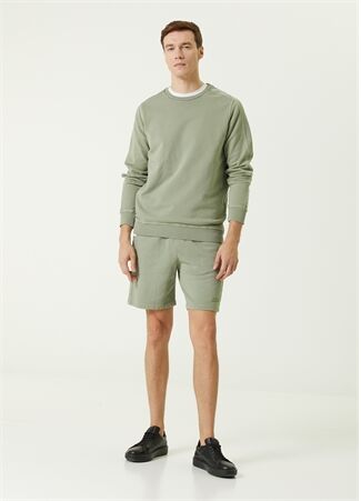 Academia Erkek Yeşil Beli Kordonlu Logo Detaylı Şort S EU