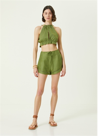 Cult Gaia Kadın Yeşil Yüksek Bel Şort Xs Eu