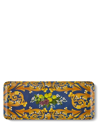 Chiara Alessi Capri Mavi Üzüm Desenli Melamin Servis Tabağı