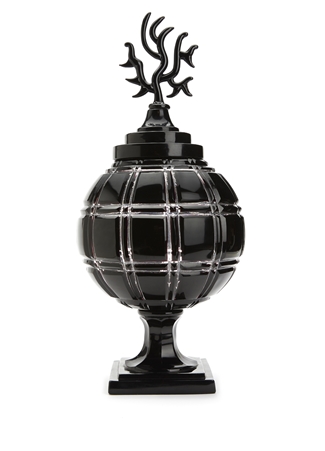 OBJET DE CURIOSITE Siyah Ağaç Dalı Detaylı Cam Vazo OBJET DE CURIOSITE Siyah Ağaç Dalı Detaylı Cam Vazo
