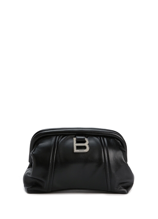 Balenciaga Kadın Siyah Logolu Deri El Portföyü EU