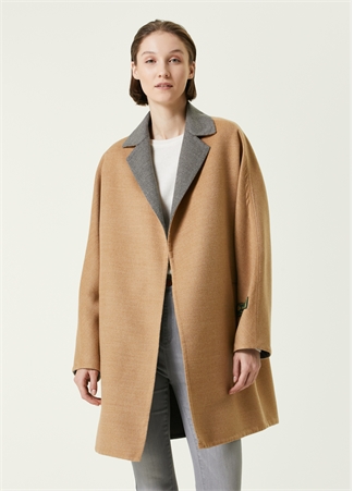 Beymen Collection Kadın Çift Renkli Yün Kaban Bej 42 Beymen Collection Kadın Çift Renkli Yün Kaban Bej 42