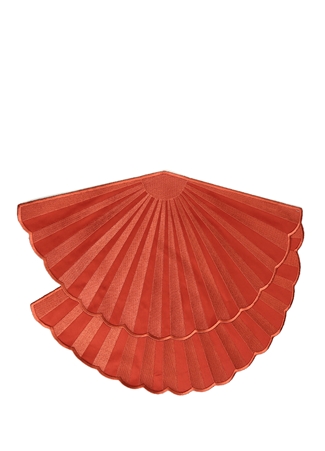 Coral&Co. Studio Kiremit Yelpaze Formlu 2li Amerikan Servis Seti Kırmızı